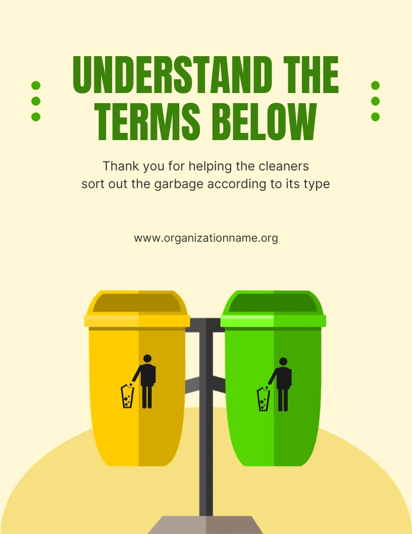 Light Yellow And Green Simple Illustration Recycling Poster - Venngage