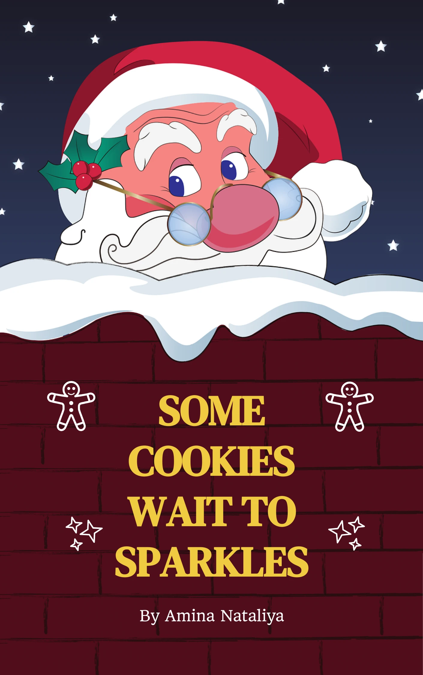 Red And Navy Simple Illustration Christmas Book Cover - Venngage