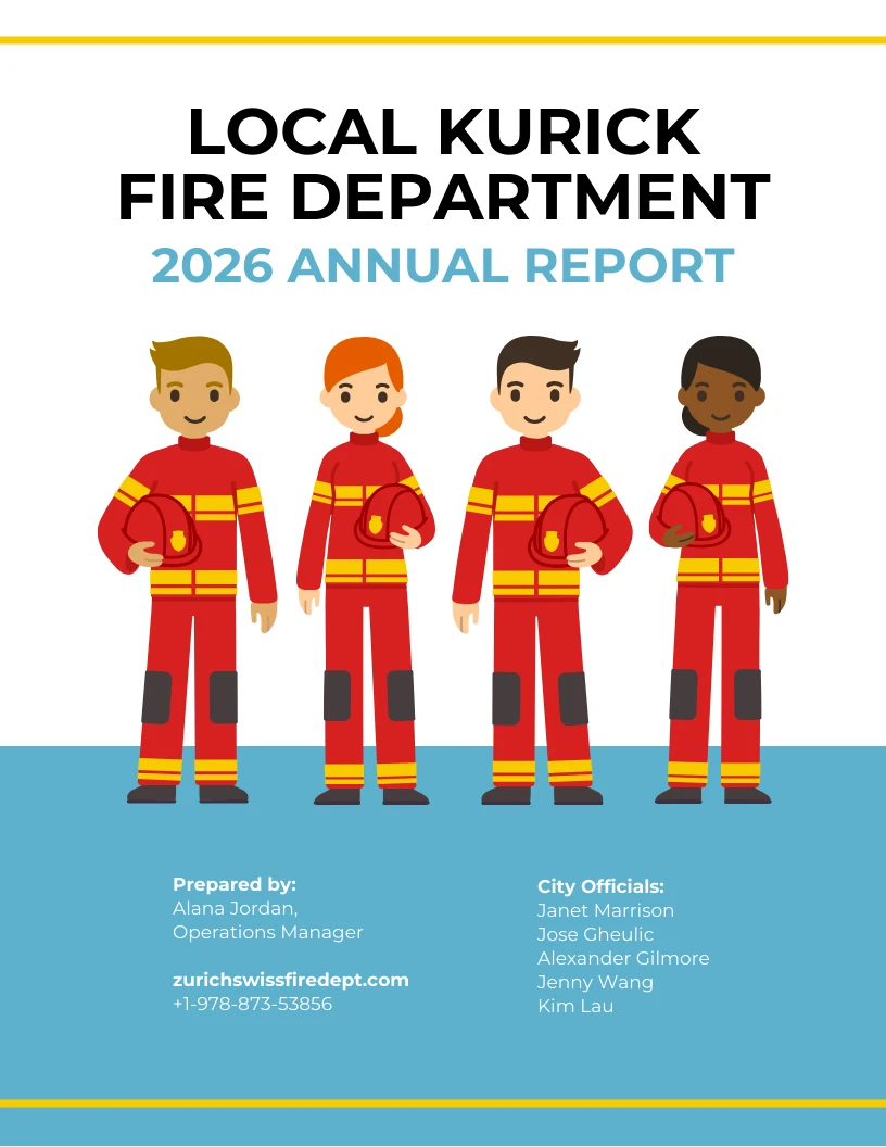 Fire Department Annual Report Template - Venngage