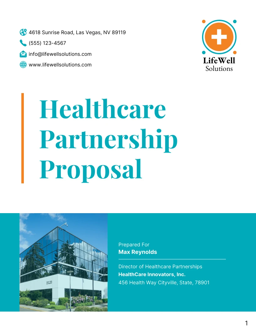 Modern Healthcare Partnership Proposal Template - Venngage