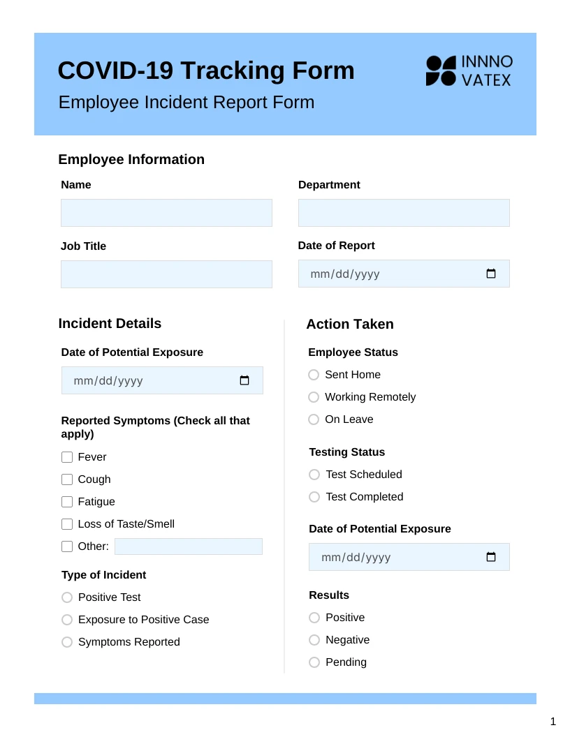 Employee COVID-19 Incident Results Report Template - Venngage