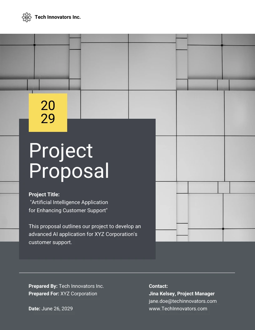 White & Gray Color Project Proposal Template - Venngage