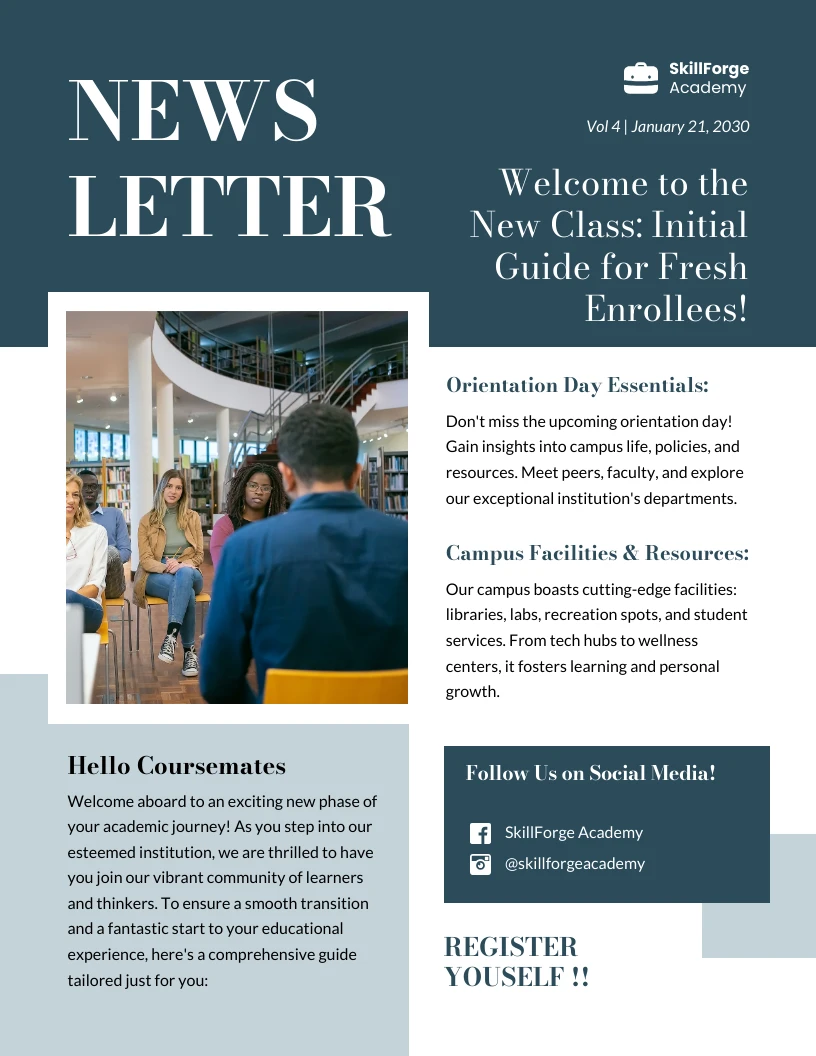 Course Enrollment Welcome Email Newsletter Template - Venngage
