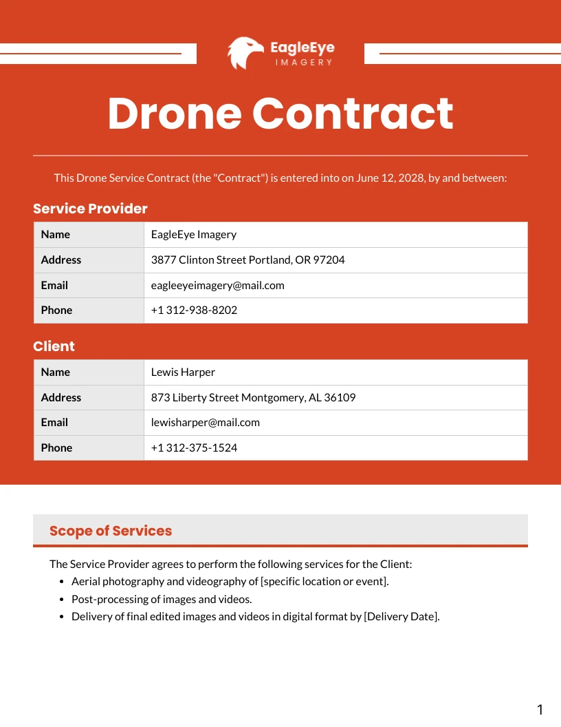 Drone Contract Template - Venngage