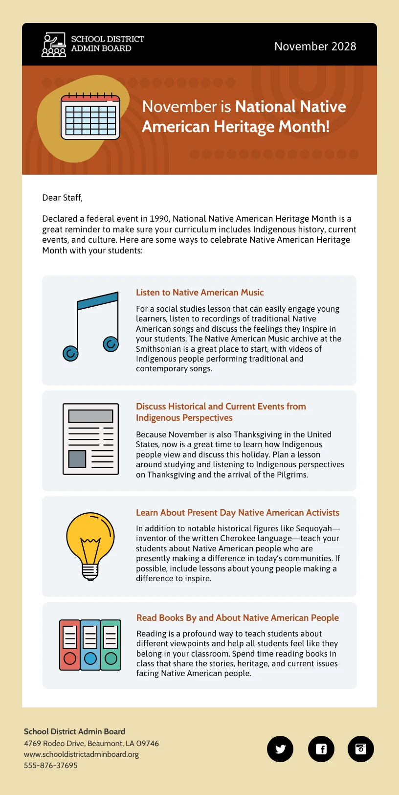 Native American Newsletter Template - Venngage