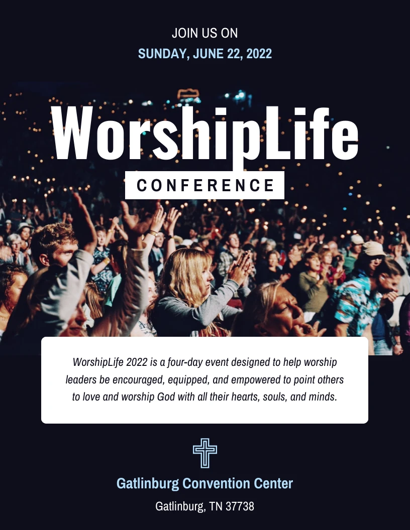 Worship Conference Flyer Template - Venngage