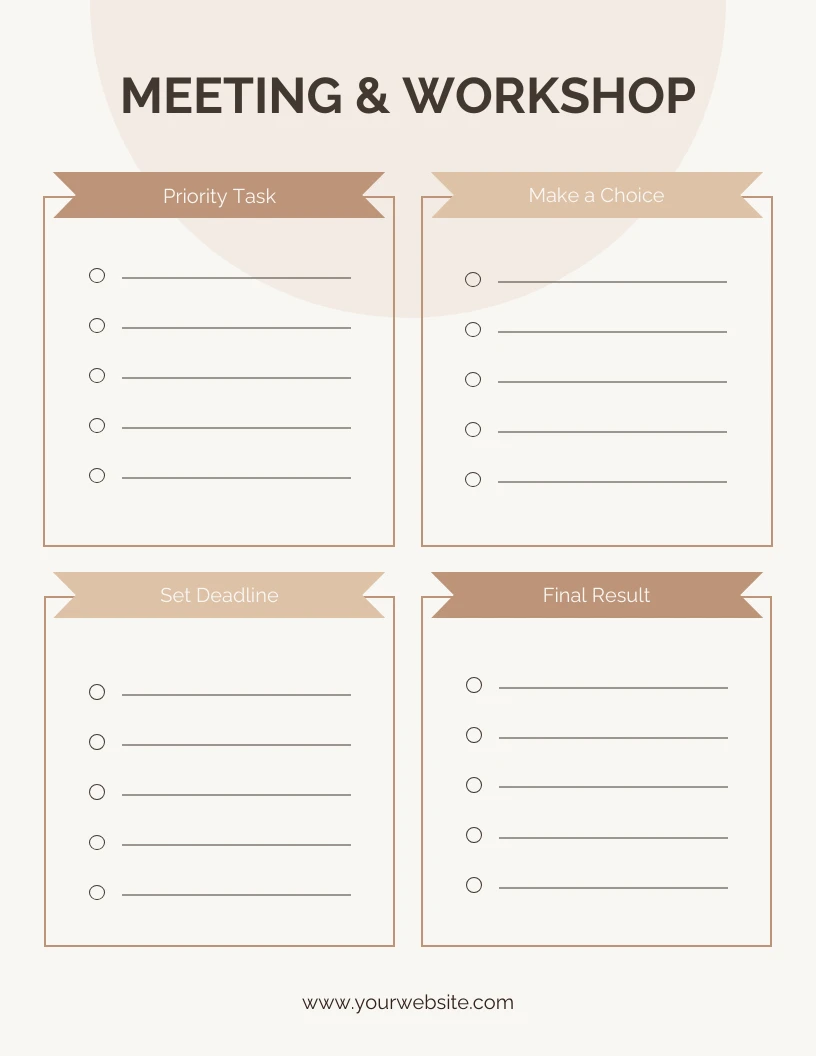 Beige Meeting & Workshop Schedule Template - Venngage