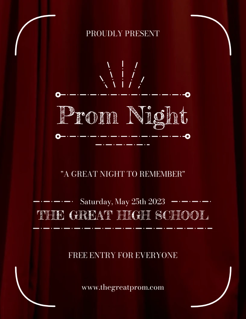 High School Prom Night Flyer Template - Venngage