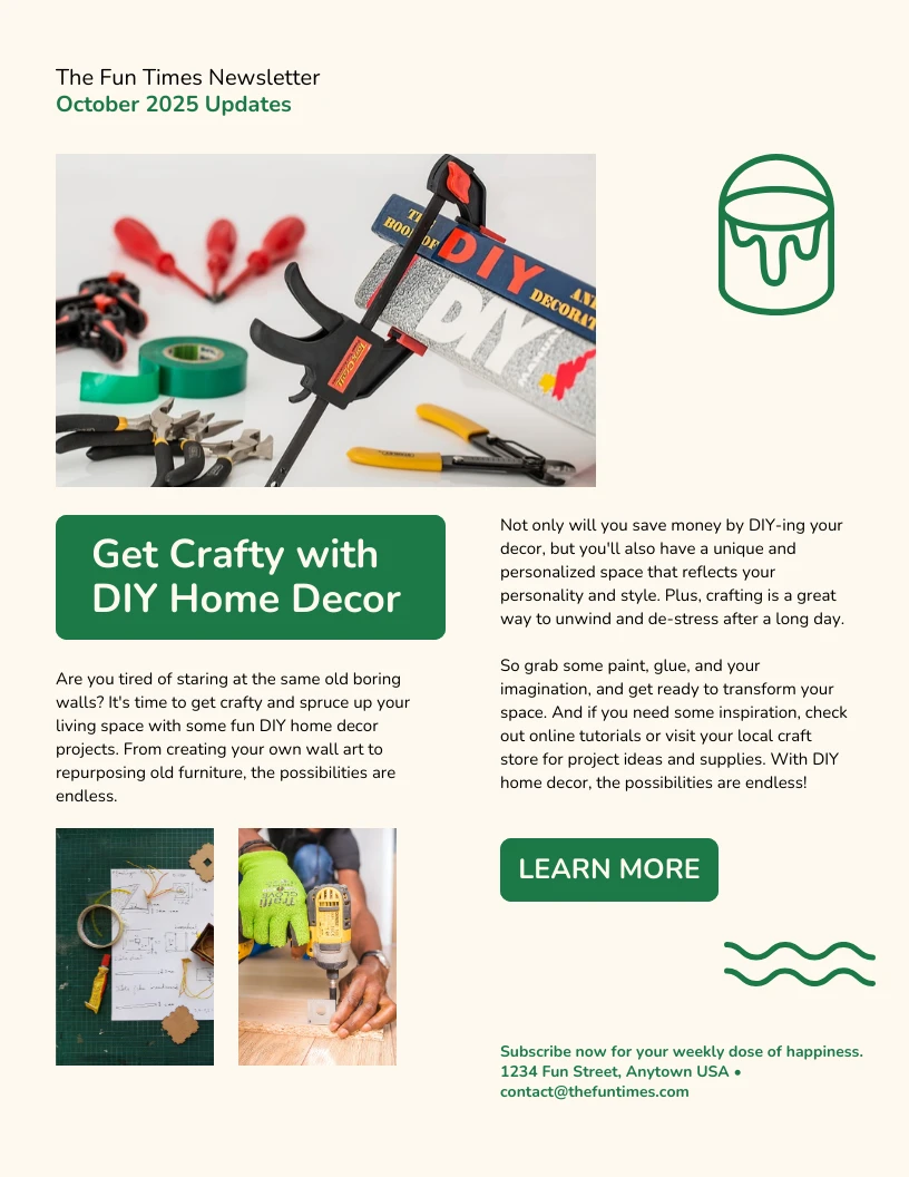 Professional Fun Event Newsletter Template - Venngage