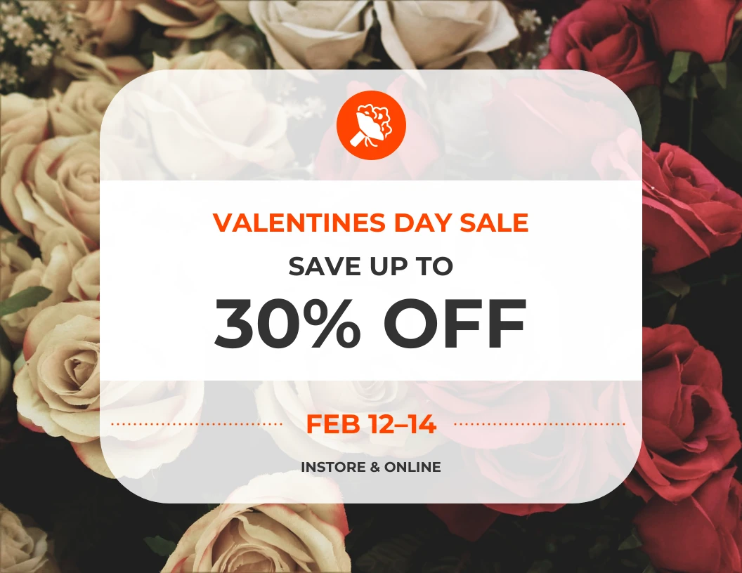 Flowers Valentines Sale Poster - Venngage