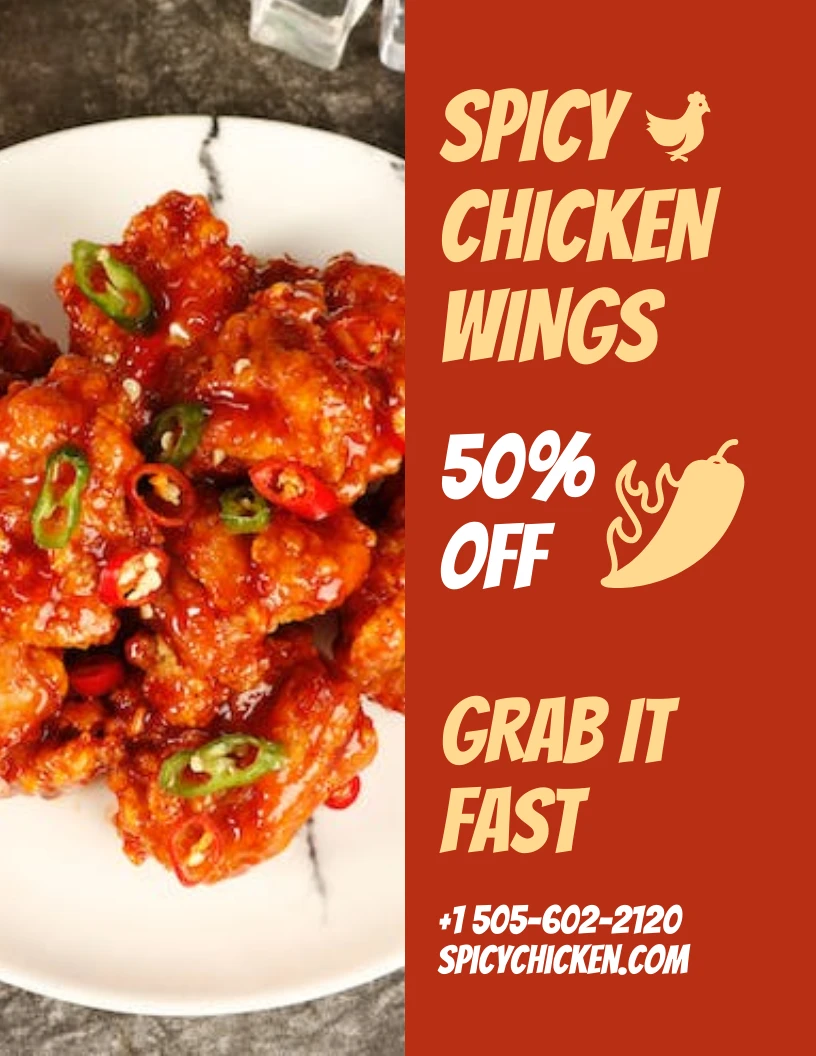 Chicken Wings Order Flyer Template - Venngage