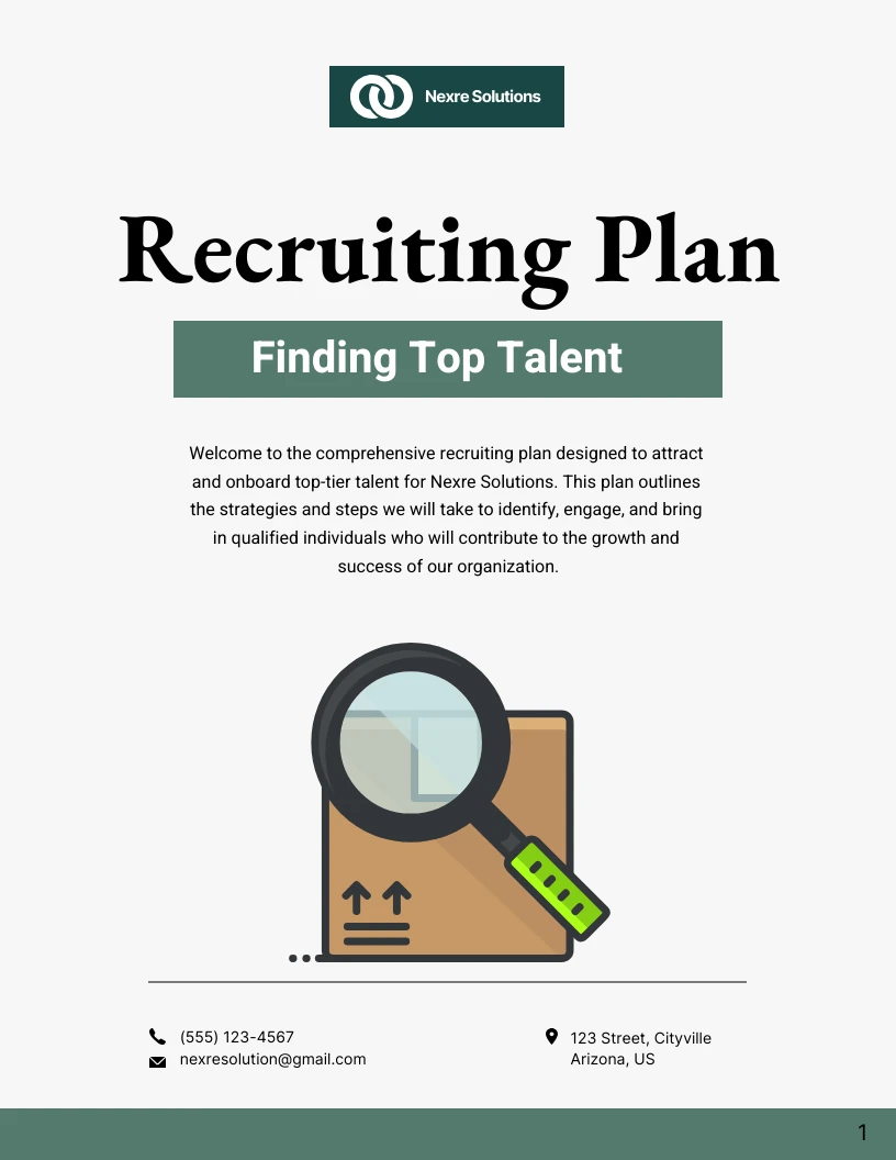 Simple Recruiting Plan Template - Venngage