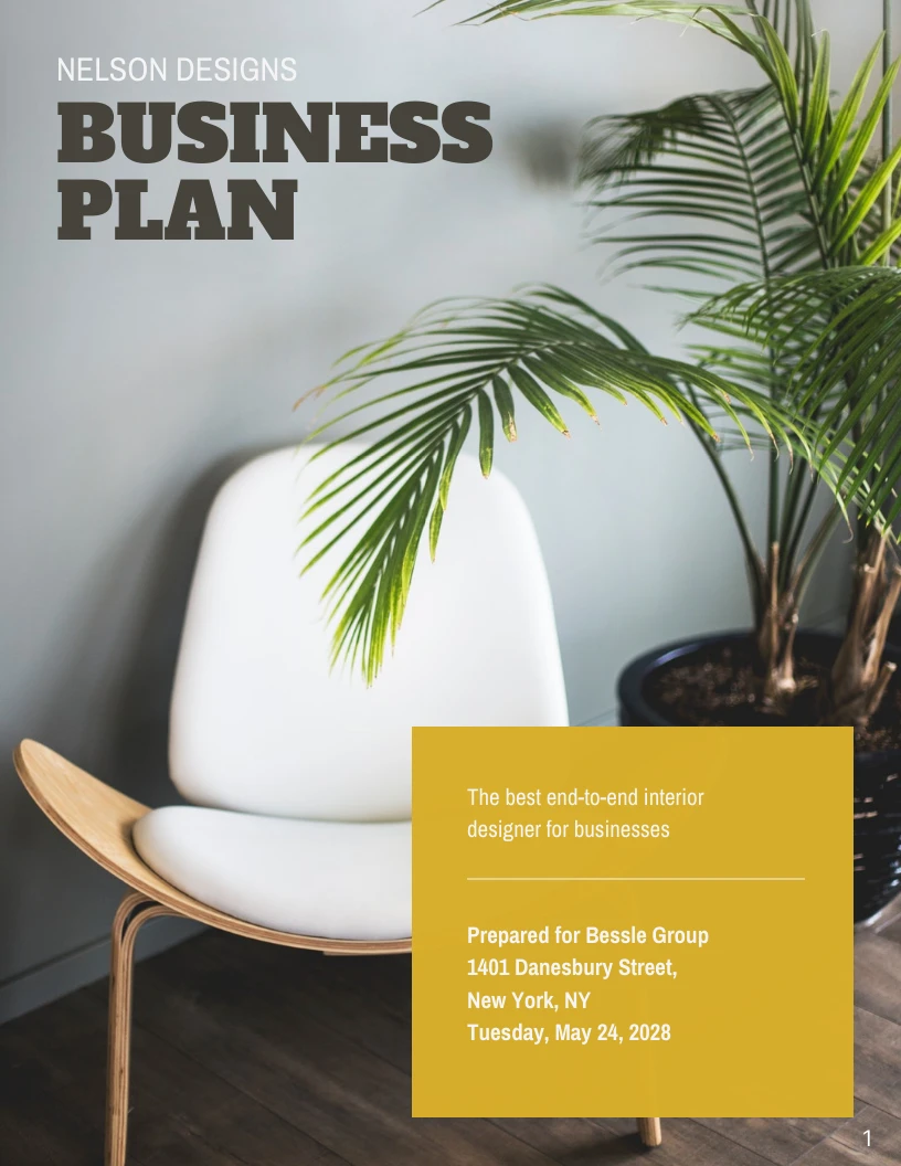 Interior Design Business Plan PDF Template - Venngage