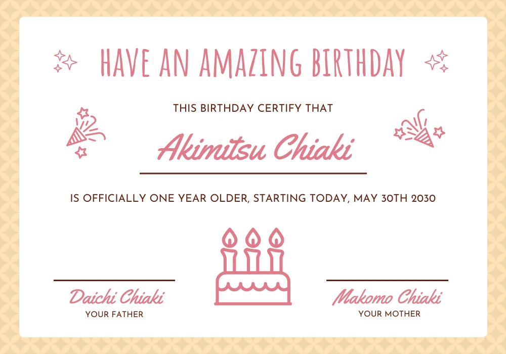 White Yellow Playful Birthday Certificate Template - Venngage