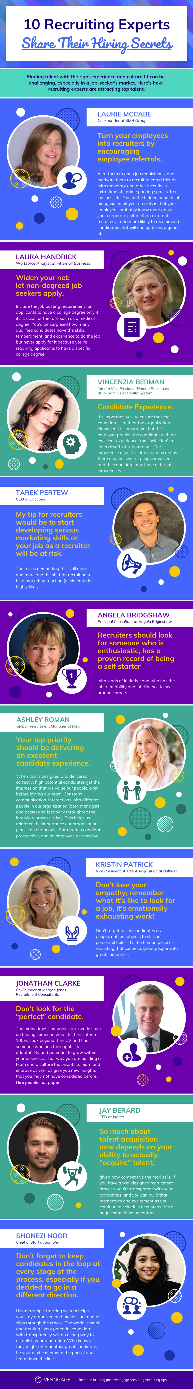 Job Recruiting Experts Tips Infographic Template - Venngage