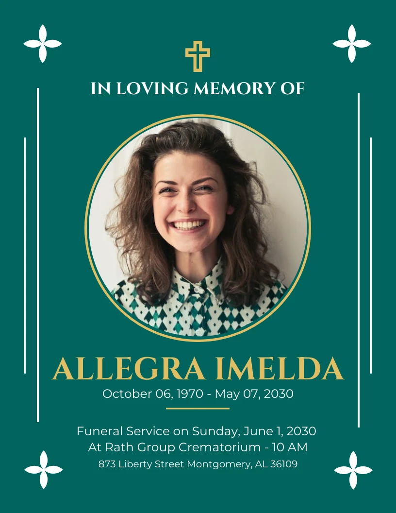 Funeral Flyer Template - Venngage
