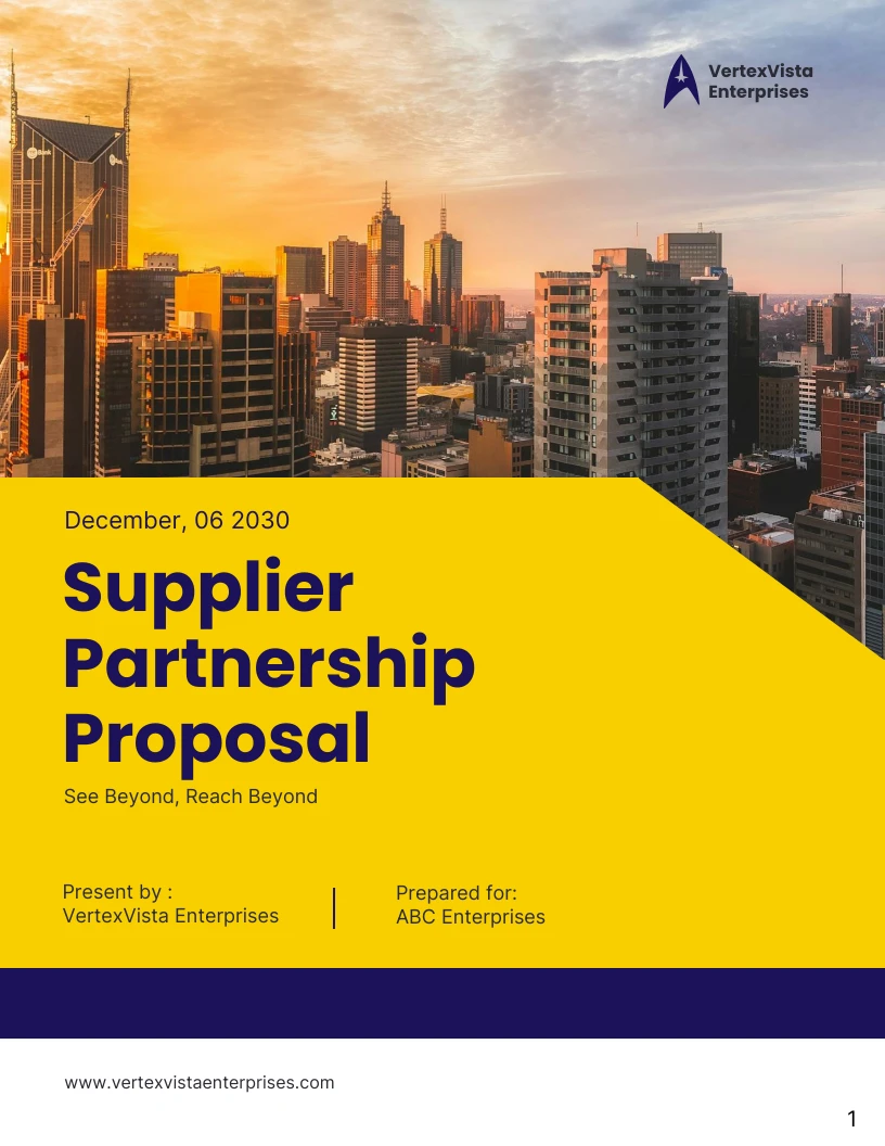 Supplier Partnership Proposal Template - Venngage