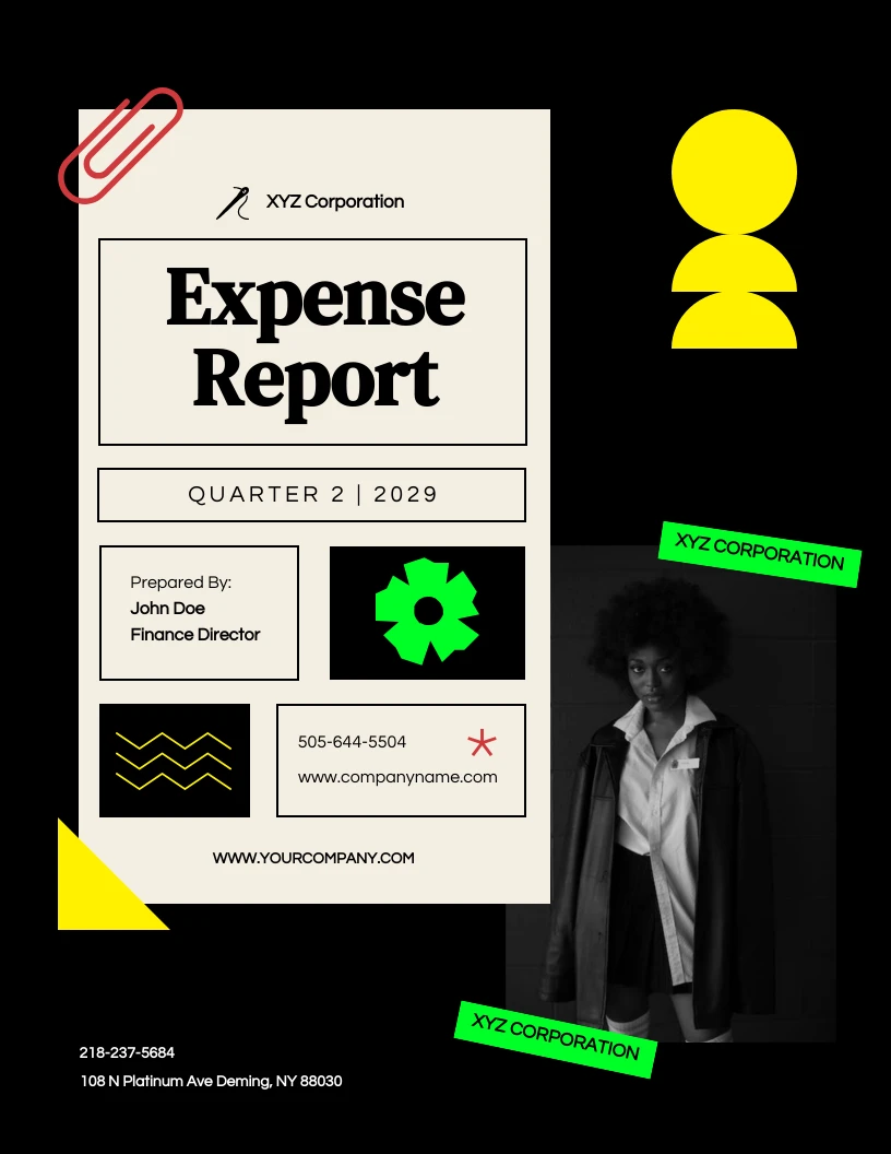 Colorful Expense Report Template - Venngage