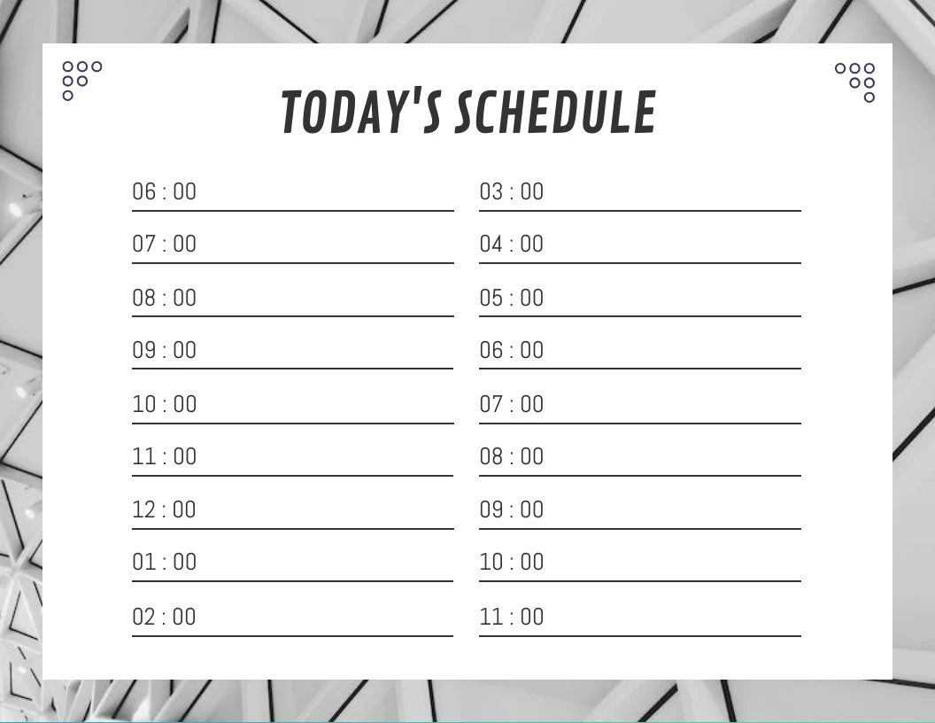 Grey Modern Texture Today's Schedule Template - Venngage