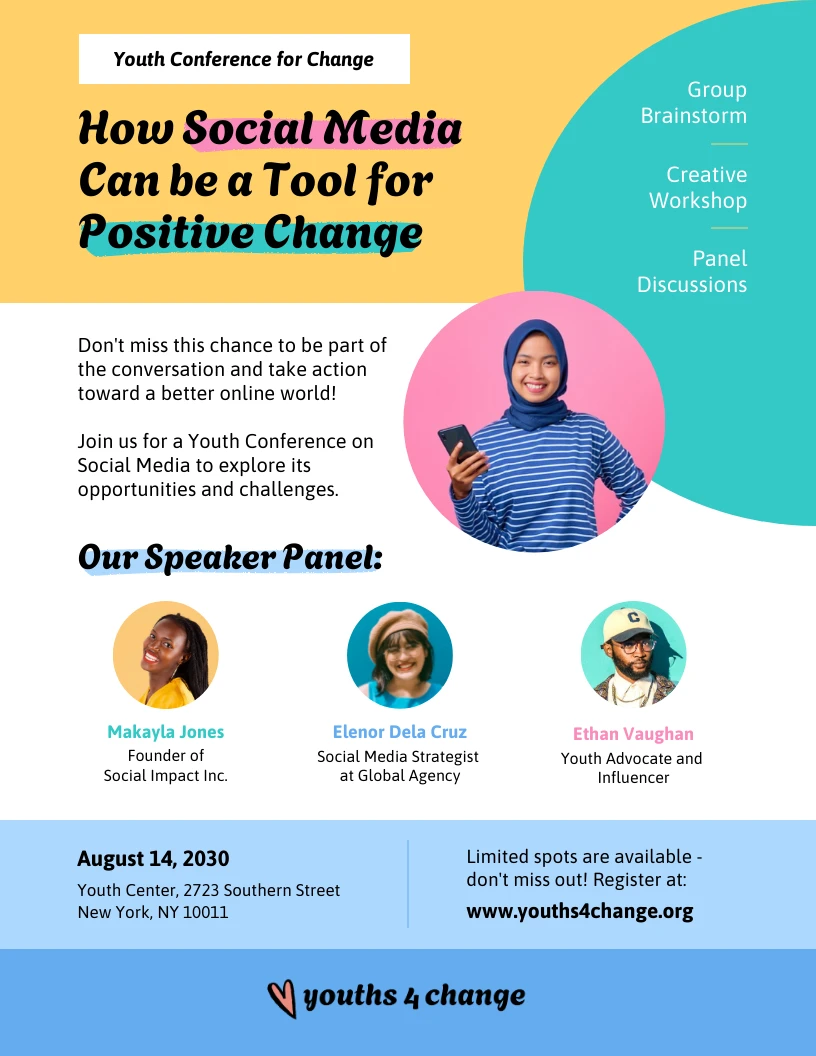 Colorful Youth Conference Poster - Venngage