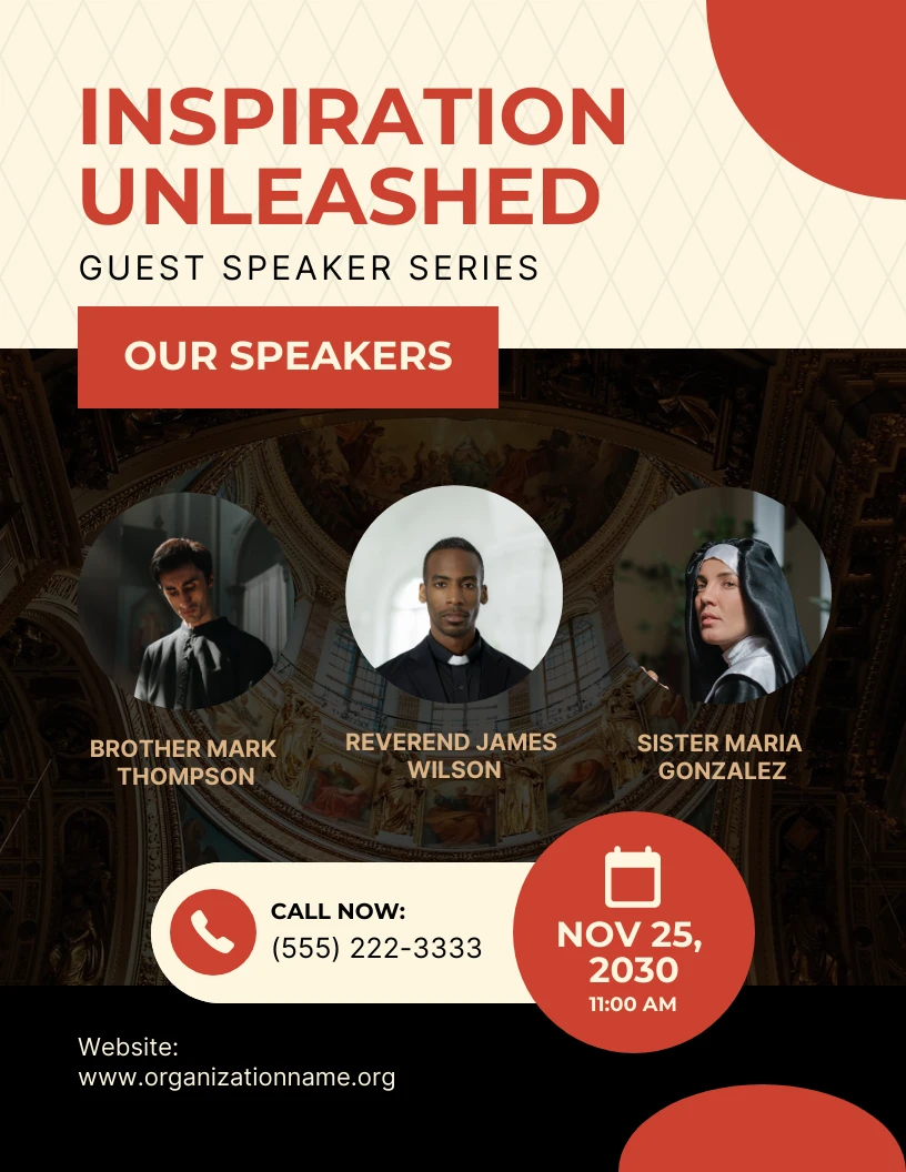 Light Yellow Orange And Black Church Inspiration Poster - Venngage