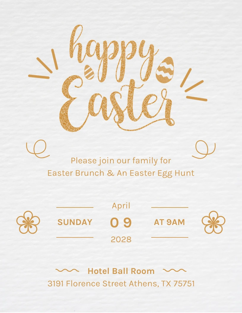 Light Grey Modern Texture Illustration Happy Easter Invitation - Venngage