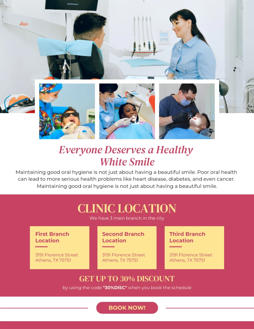 Dark Pink Yellow Dental Email Newsletter Template - Venngage