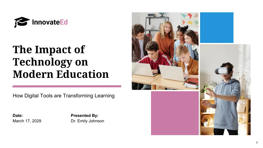 Technology’s Impact on Education Presentation Template - Venngage