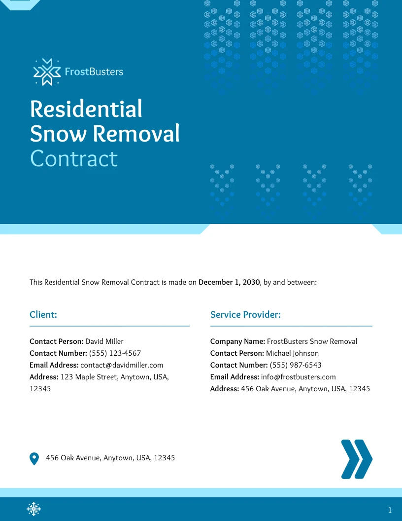 Residential Snow Removal Contract Template Venngage