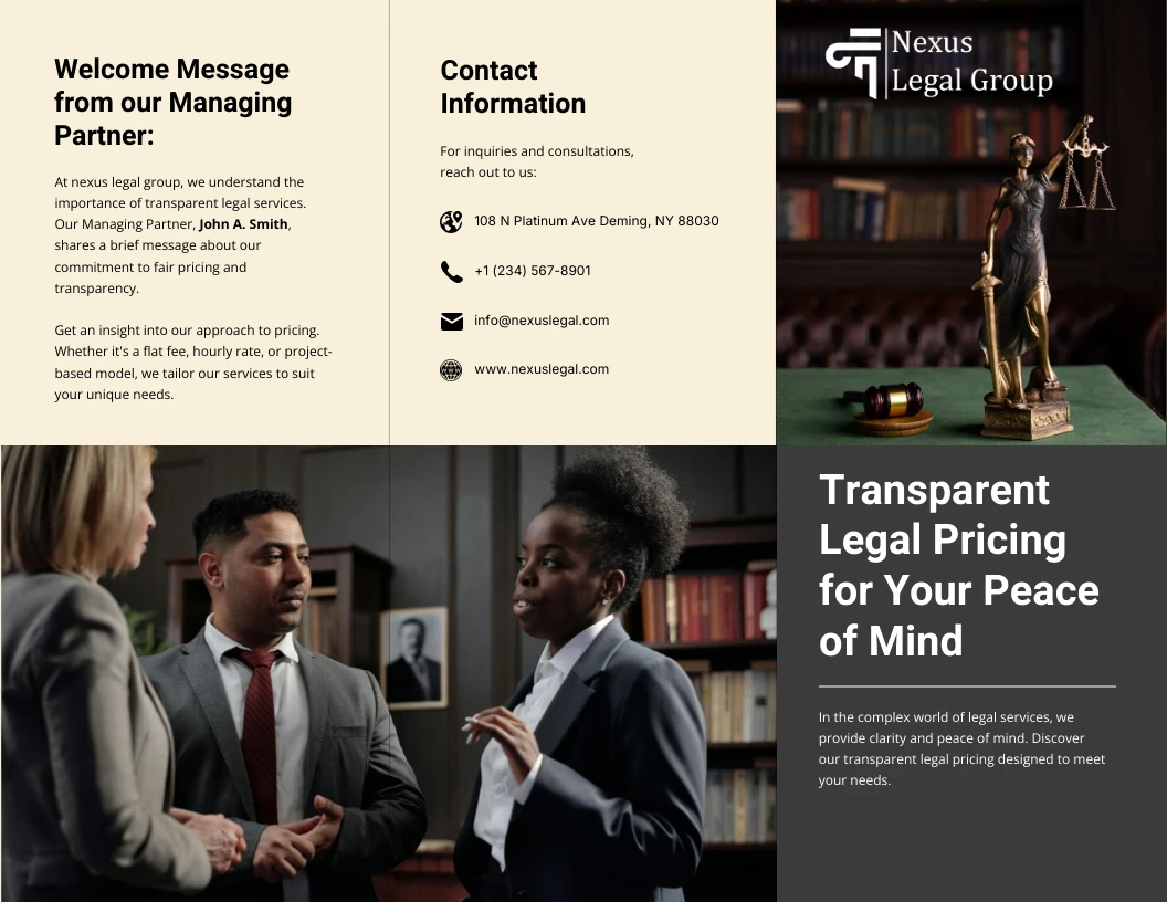 Legal Tri-fold Brochure Template - Venngage
