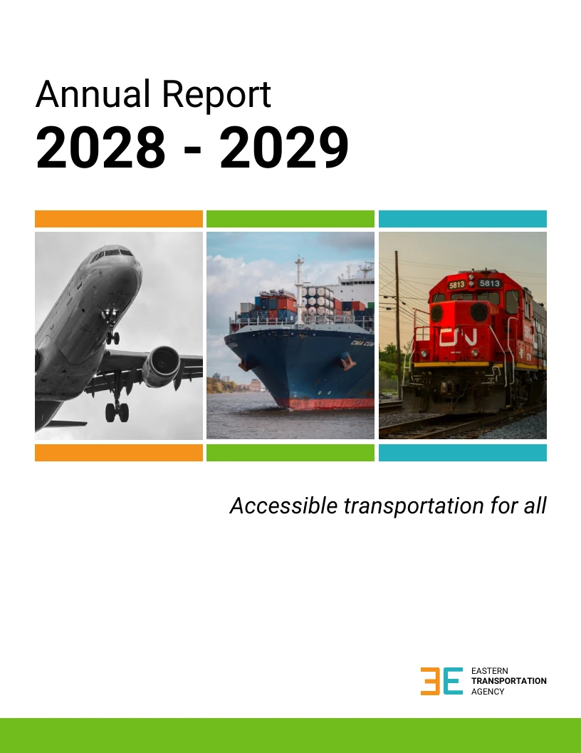 Transportation Agency Annual Report Format Template - Venngage