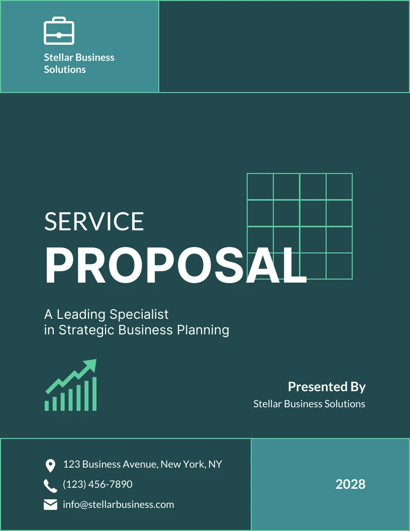 Modern Green Square Service Proposal Template - Venngage