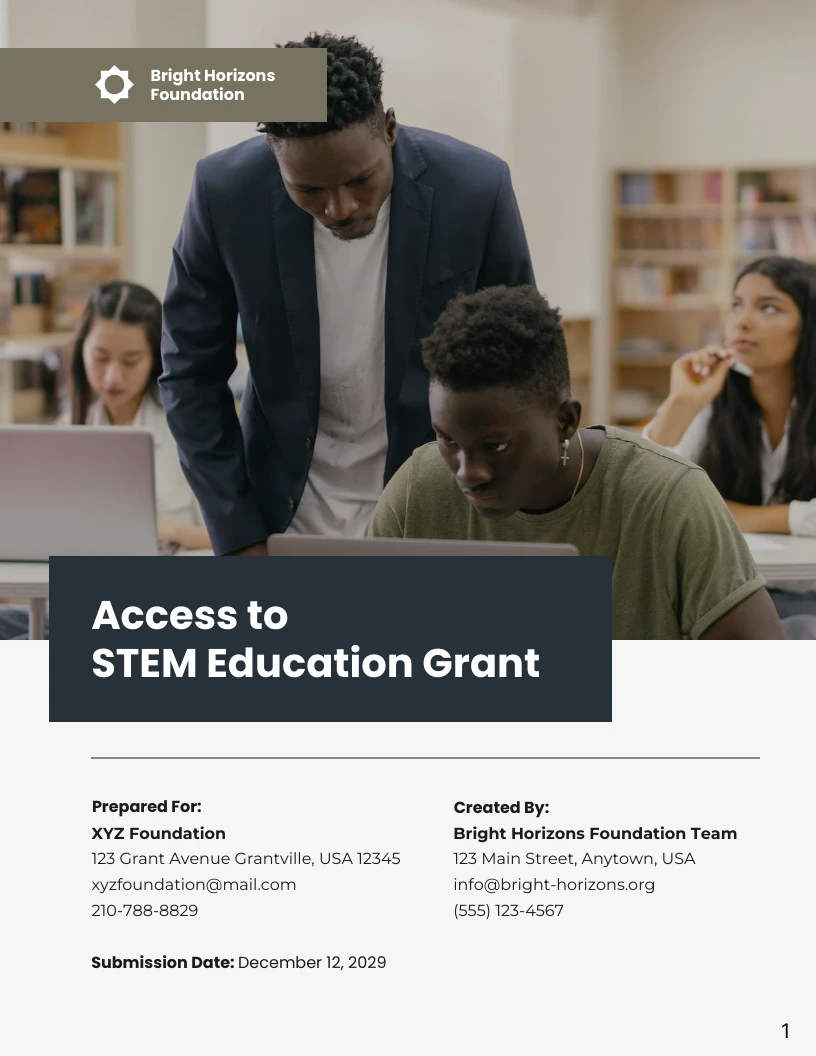 Simlple STEM Education Grant Proposal Template - Venngage