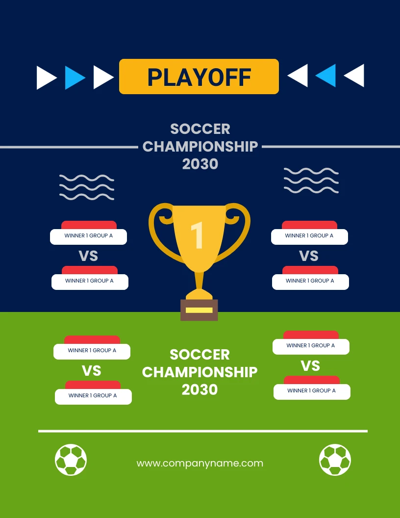 Navy And Green Modern Playful Soccer Championship Schedule Template ...