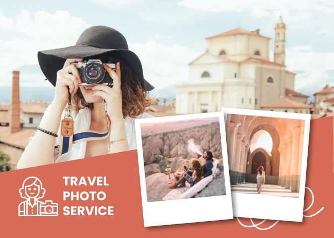 Orange And White Modern Simple Polaroid Photo Service Travel Postcard ...