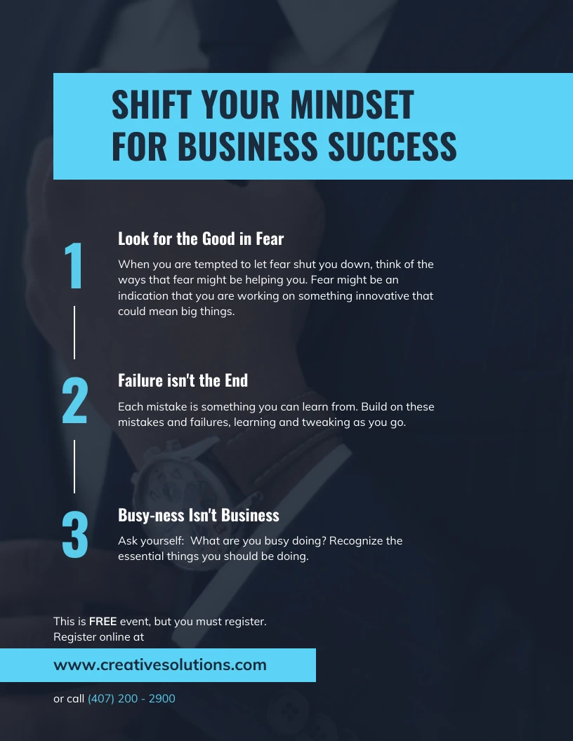 Business Success Mindset Flyer Template - Venngage