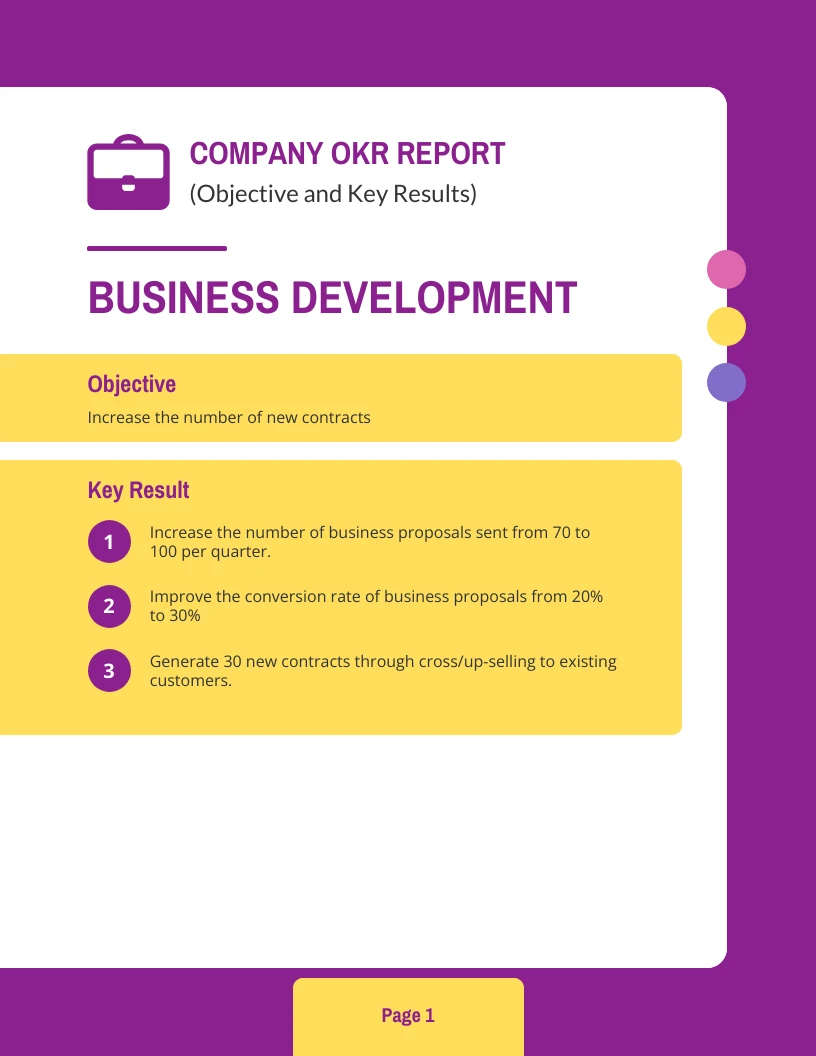 Company OKR Report Template - Venngage