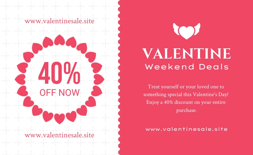 White And Pink Minimalist Valentine Love Coupon - Venngage
