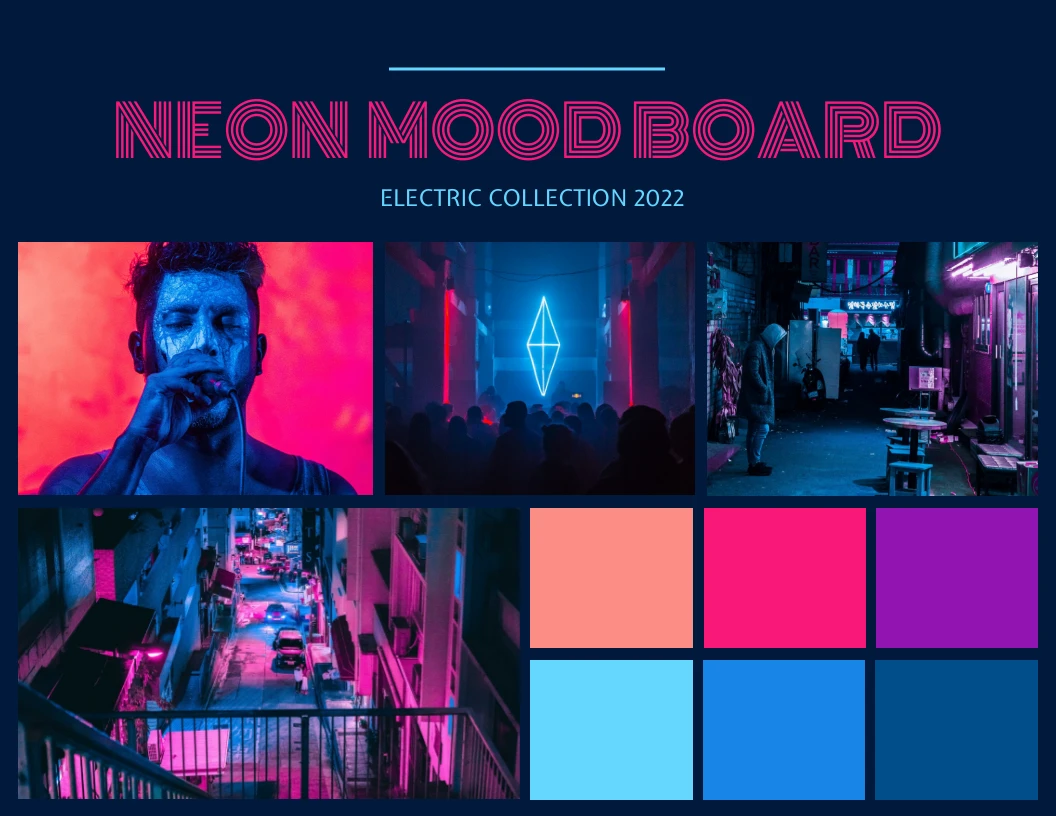 Neon Mood Board - Venngage