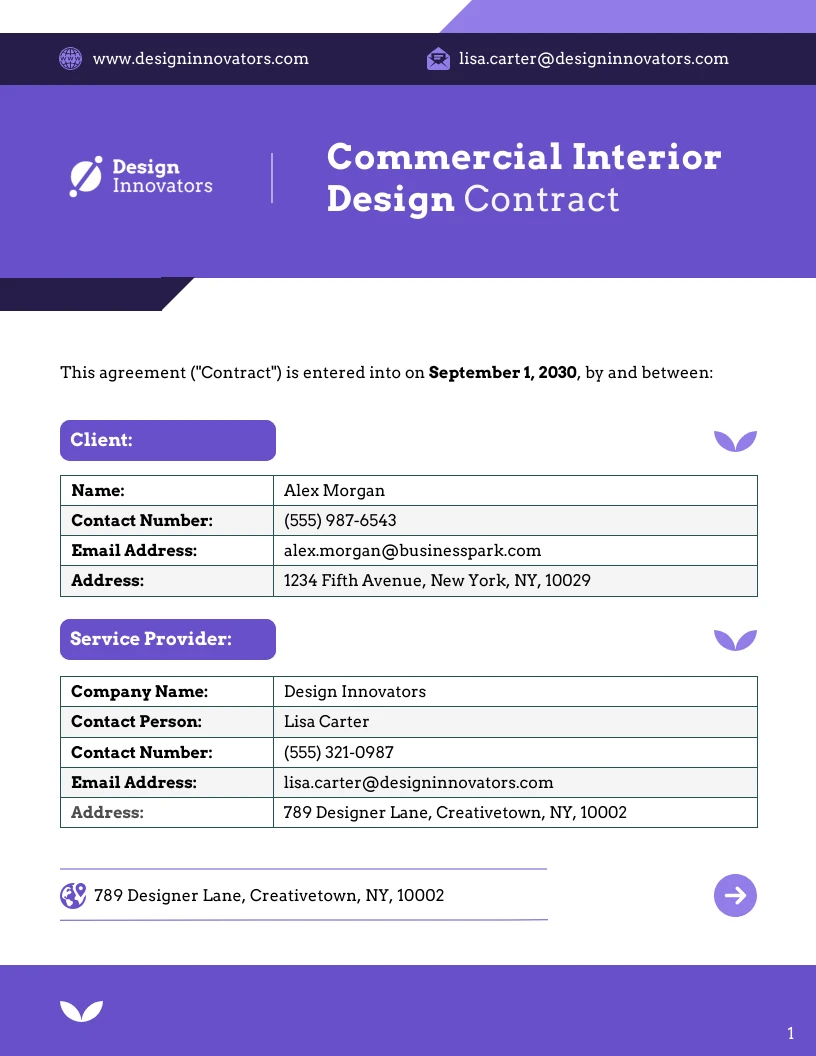Commercial Interior Design Contract Template - Venngage