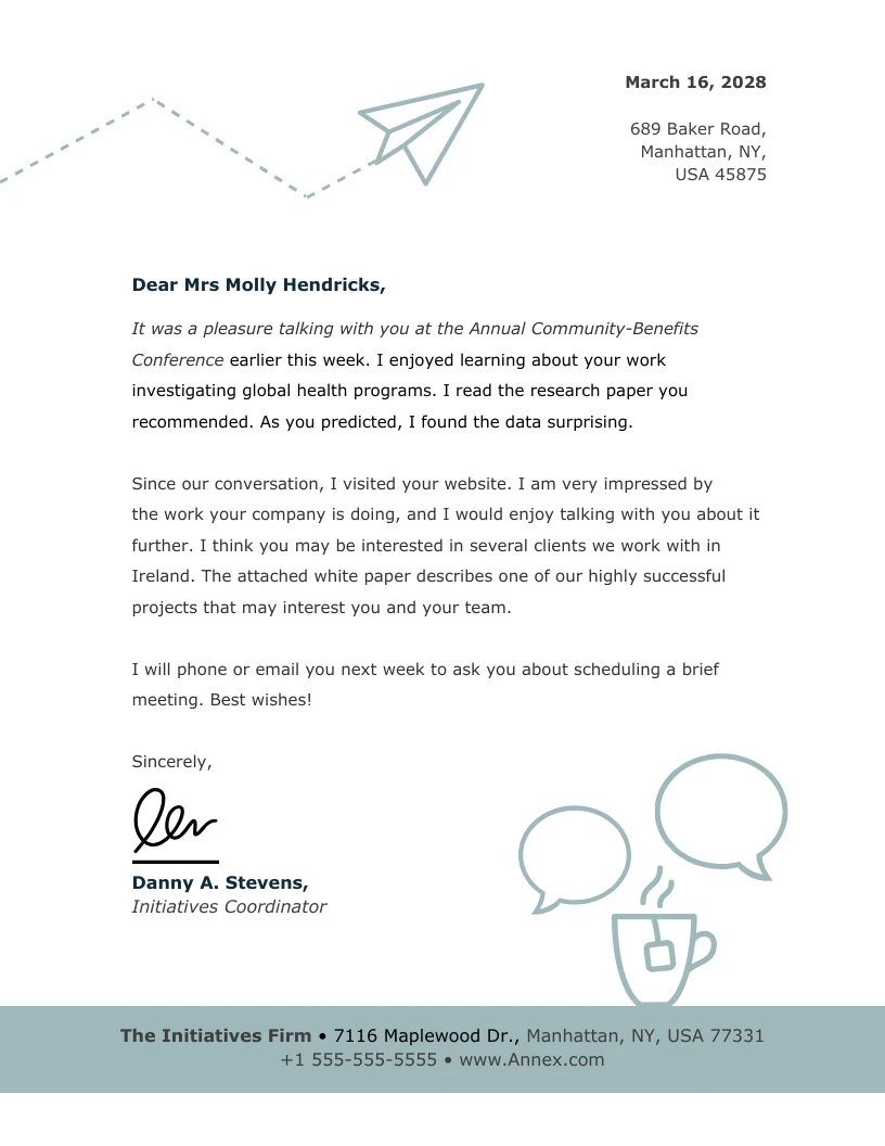Keep In Touch Letterhead - Venngage