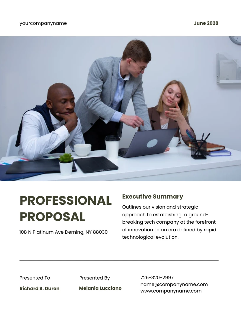 Dark Green & Yellow Color Simple Professional Proposal Template - Venngage
