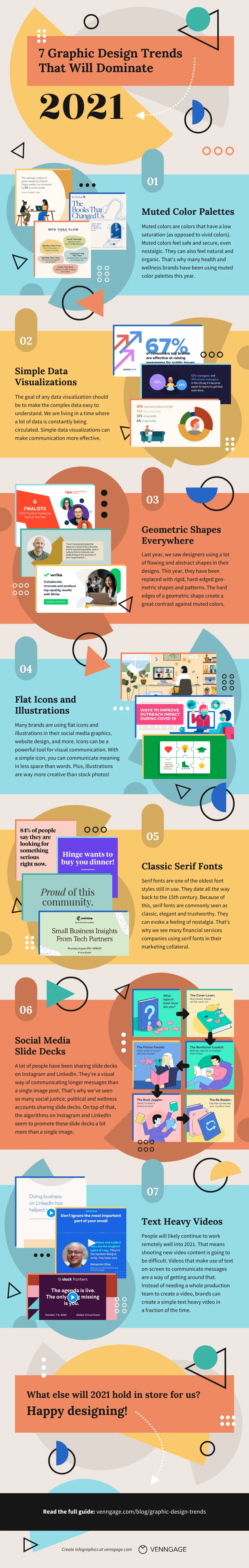 Illustration Graphic Design Trends Infographic Template - Venngage