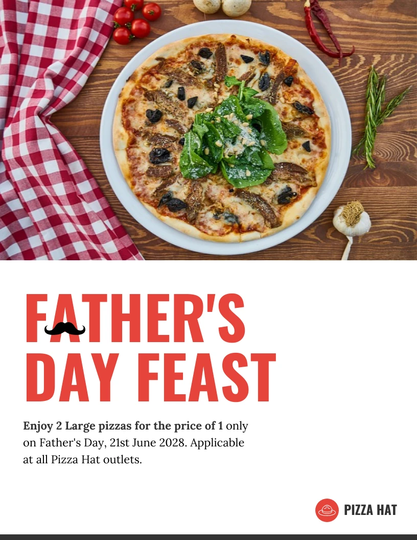 Father's Day Pizza Feast Flyer Template - Venngage