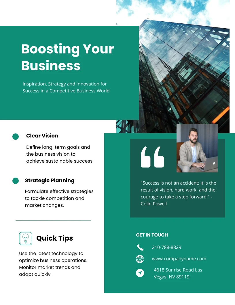 Simple Dark Green Poster Business - Venngage