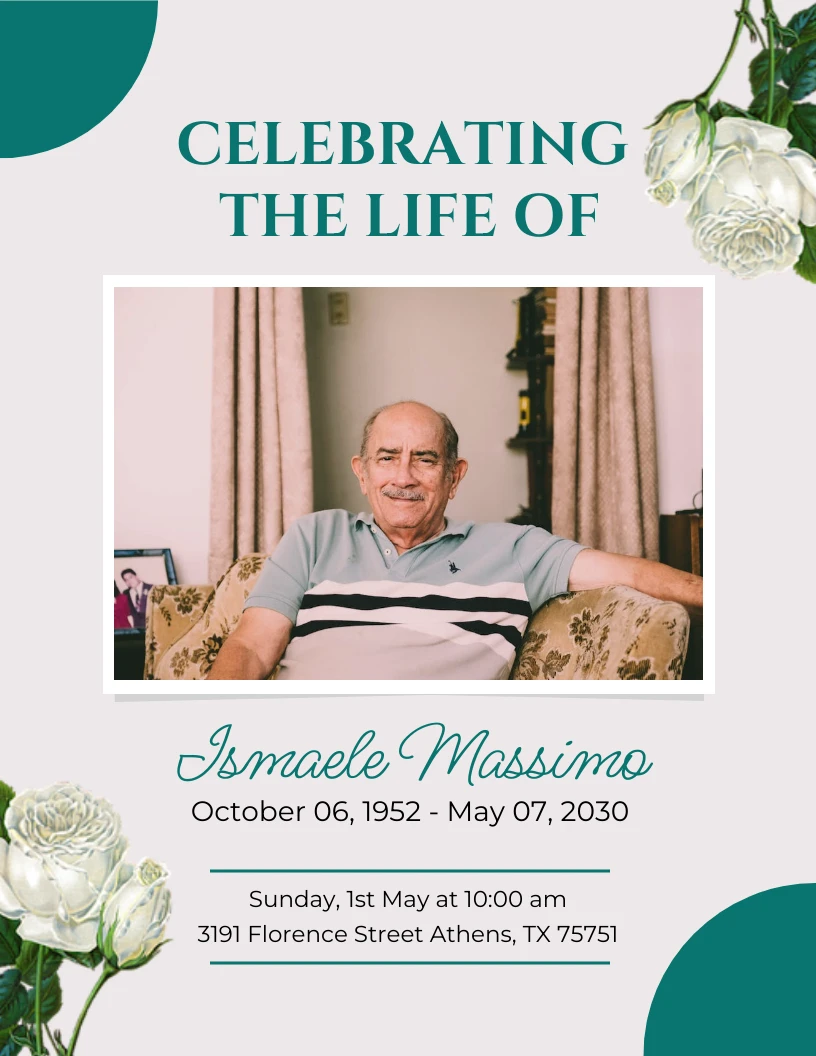 Flyer funéraire vintage moderne gris clair - Venngage