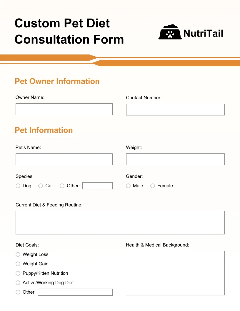 Solitude Pet Service Request Form Template - Venngage