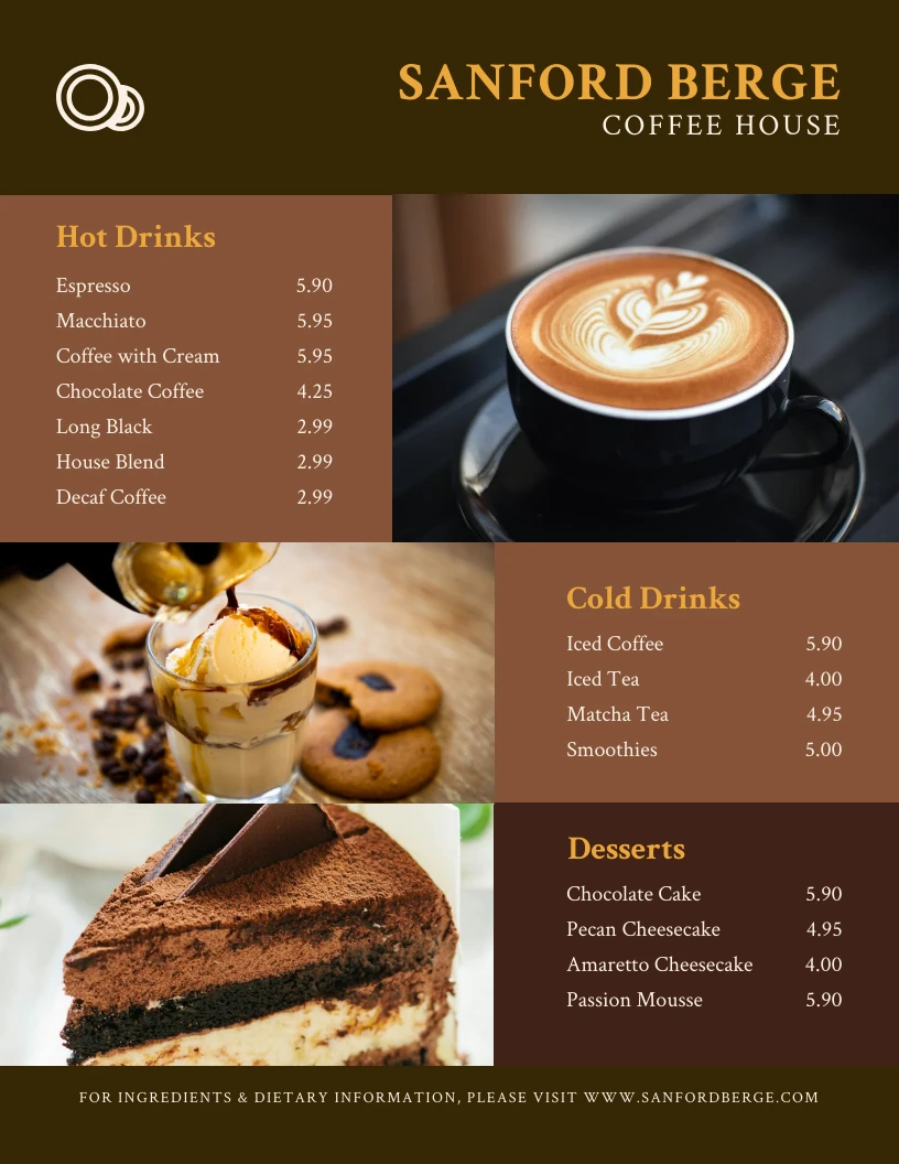 Green Modern Coffee Cafe Menu - Venngage