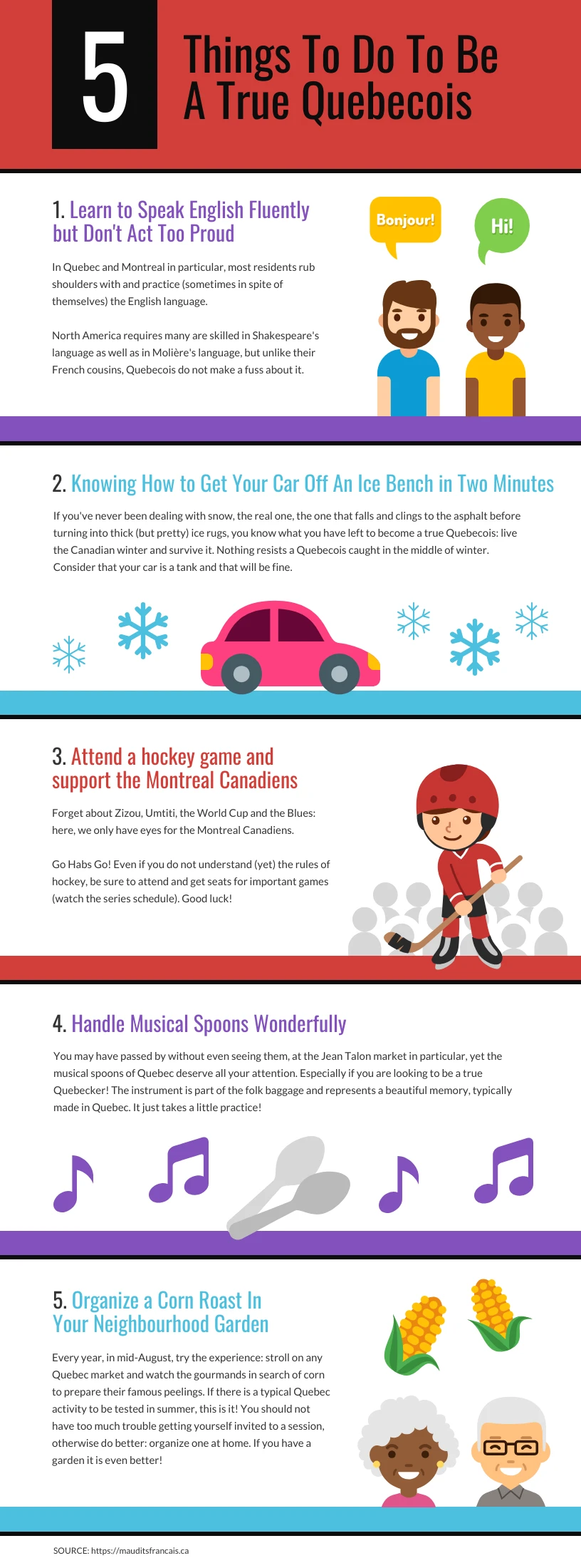 5 Things To Do to Be a True Quebecois Infographic Template - Venngage