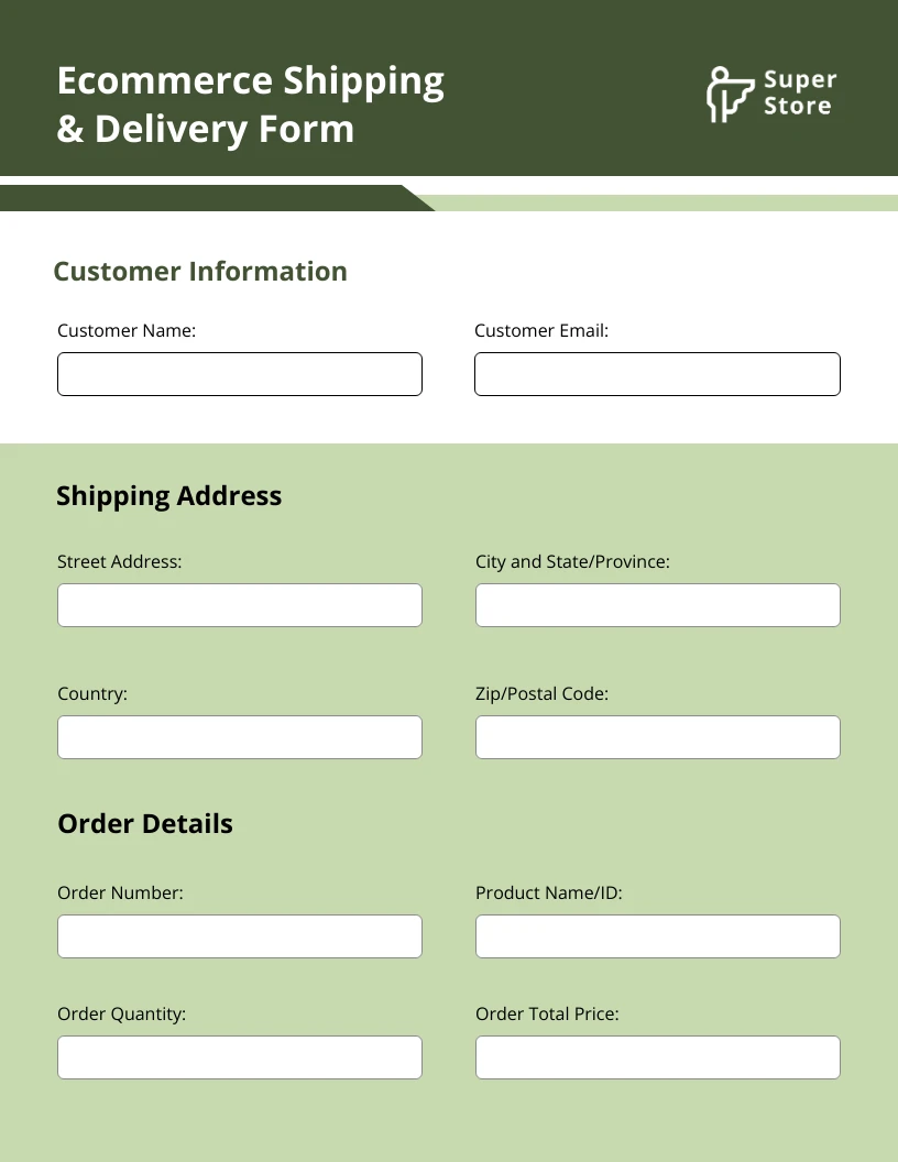 Tom Thumb Trousers Order Ecommerce Form Template - Venngage